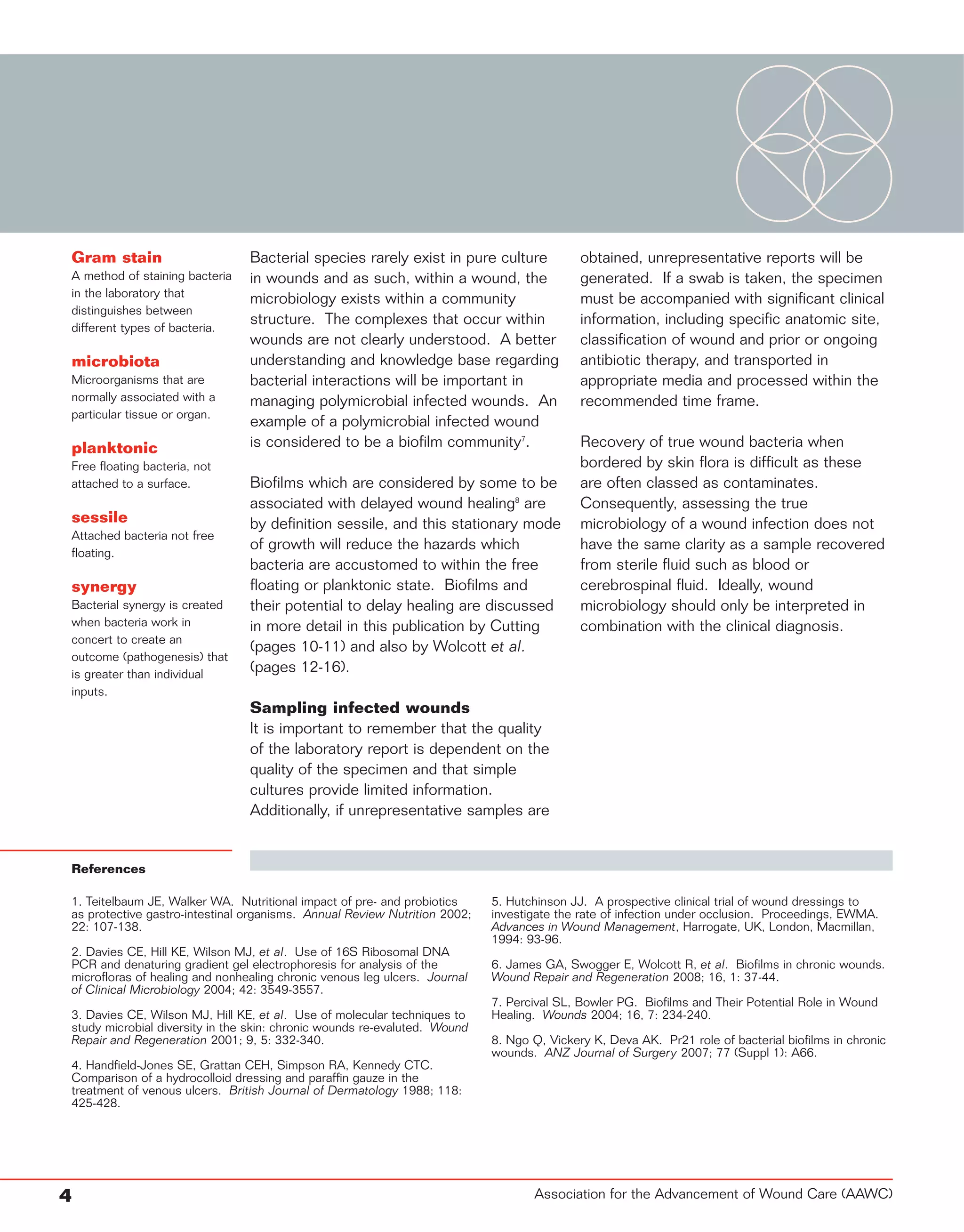 Wound infection and the role of biofilms | PDF