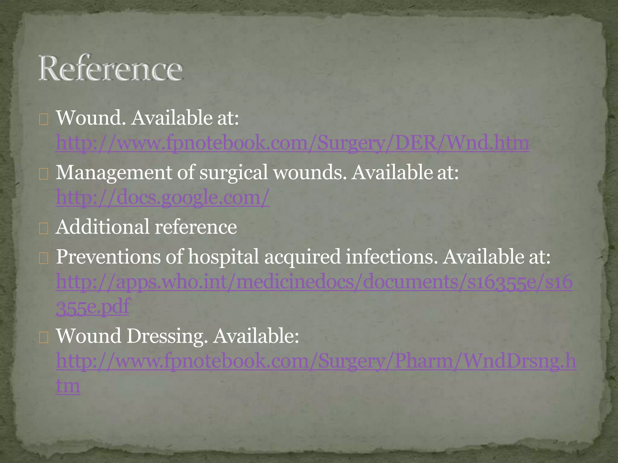 Wound infection (revised 27th feb 2017) | PPTX