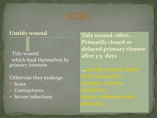 Wound management & dressings | PPTX | First Aid | Injuries