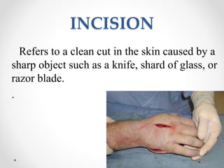 wound ppt.pptx, wound dressing , indication, types, procedure, | PPTX