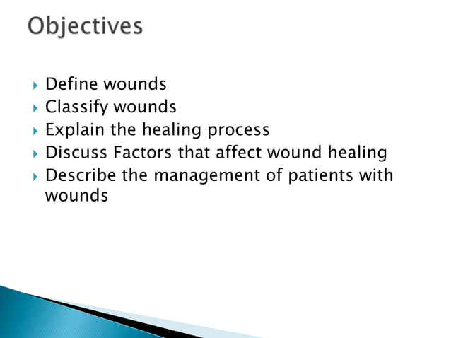 Wounds in nursing ppt | PPTX | First Aid | Injuries