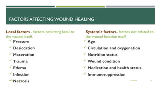 wound ; cause ,classification , healing phases ,pressure ulcer , wound ...
