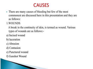 wounds, hemorrahge and shock.pptx for medical students | PPTX