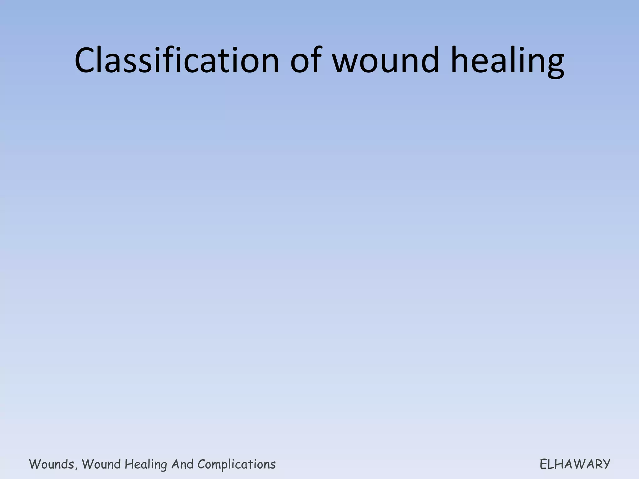 Wounds, wound healing and complications | PPTX