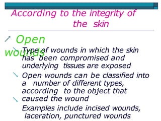 Wound (Types, Factors affecting healing and Management).pptx