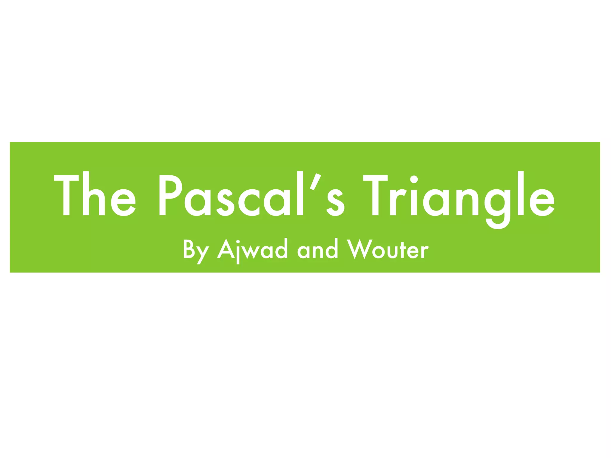 Pascal's Triangle slideshow | KEY