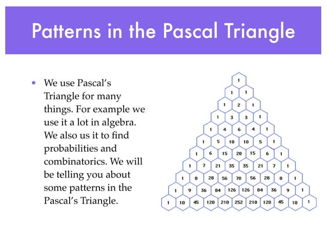 Pascal's Triangle slideshow | KEY | Physics | Science