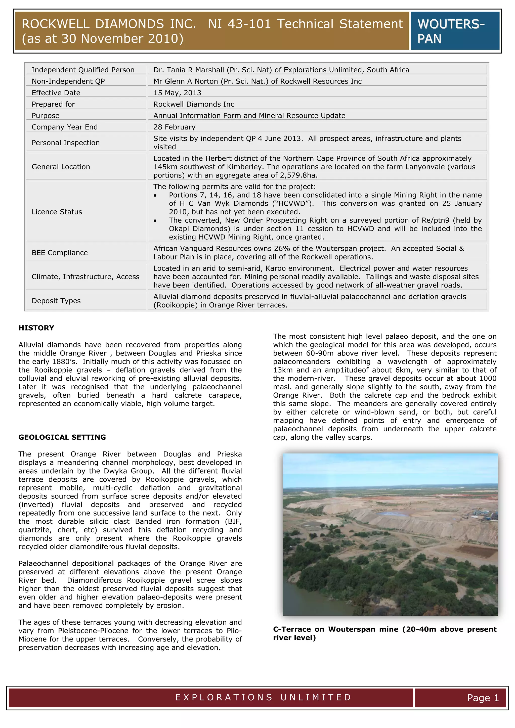 Wouterspan resource summary July 2013 | PDF