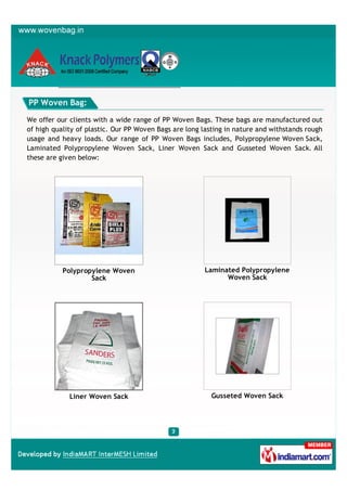 Knack Polymers, Ahmedabad, Polypropylene Woven Sack | PDF