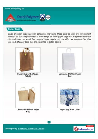 Knack Polymers, Ahmedabad, Polypropylene Woven Sack | PDF