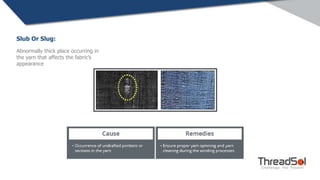List of defects in woven fabric | PPTX
