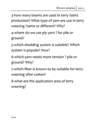 Woven FM II assignment solution | PDF