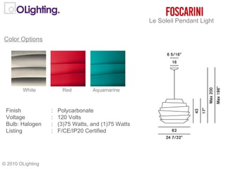 Le Soleil Pendant Light | PPT