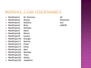 Wow project | PPTX