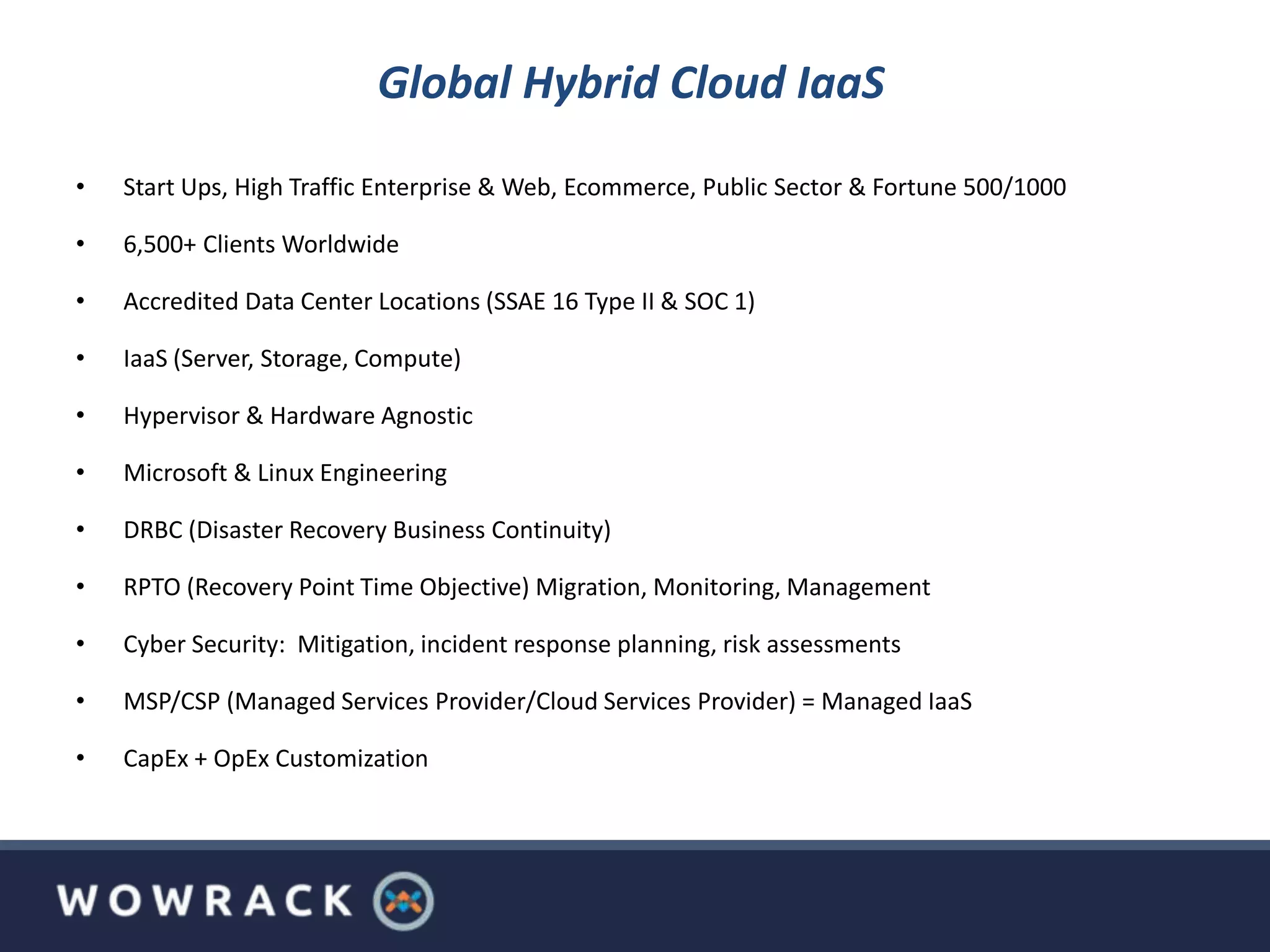 Wowrack Cloud Services | PPT
