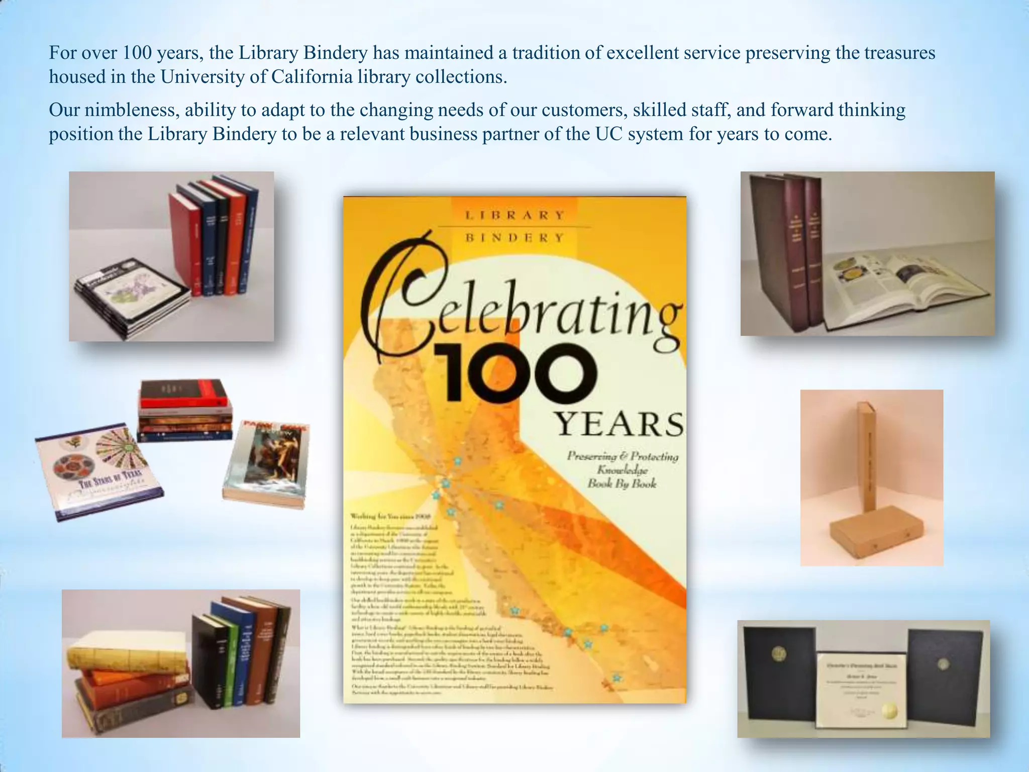 WOW Showcase - UC Berkeley Library Bindery | PPTX