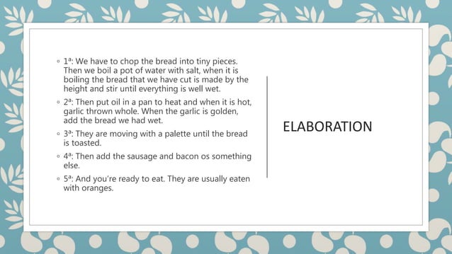 Recipe of a typical spanish dish | PPTX