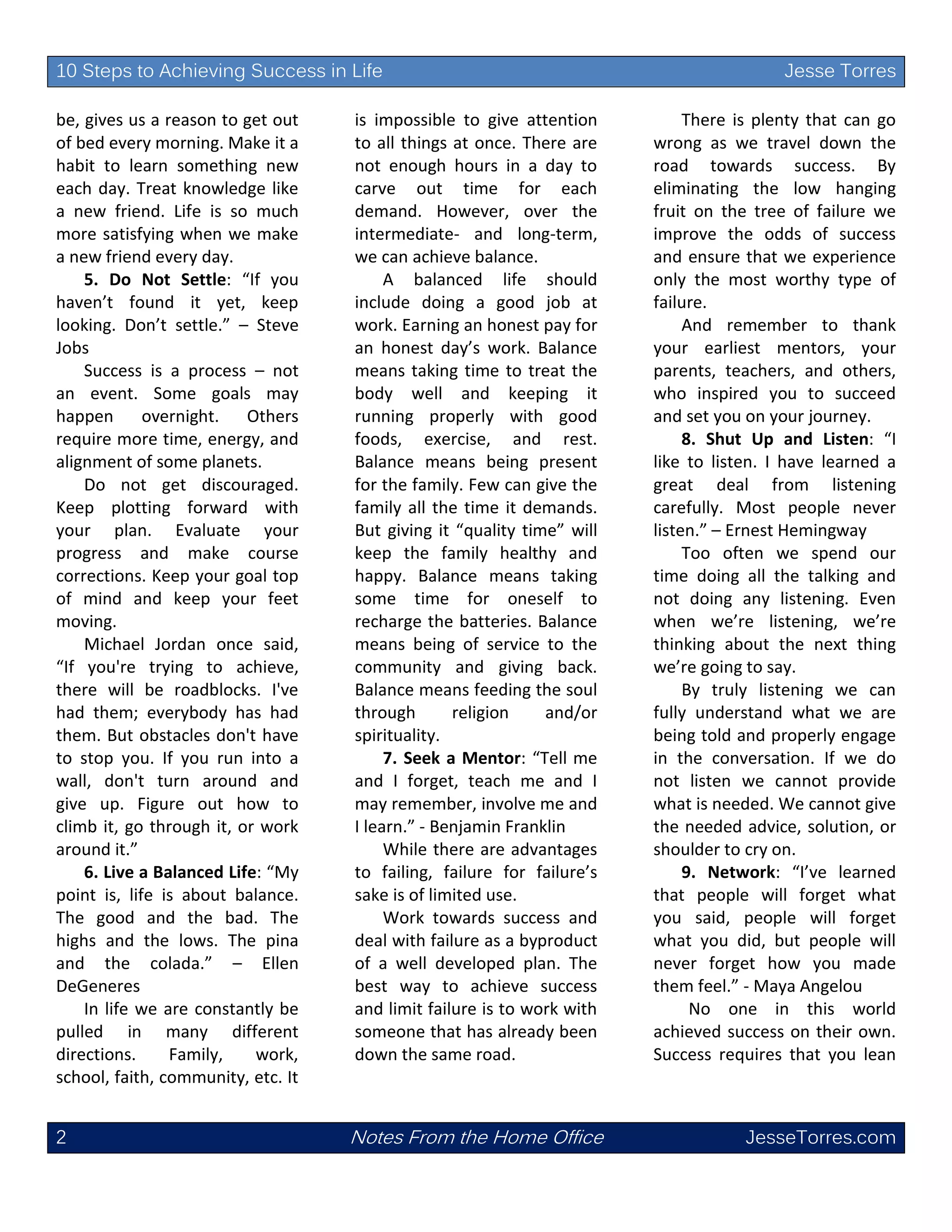 10 Steps to Achieving Success in Life | PDF