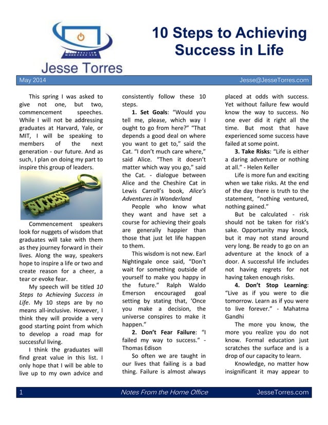 10 Steps to Achieving Success in Life | PDF