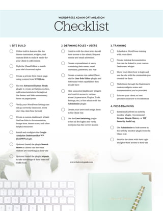 WordPress Admin Optimization Checklist | PDF