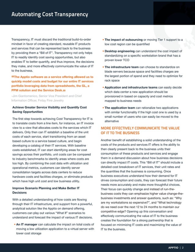 White Paper: Automating IT Cost Transparency | PPT