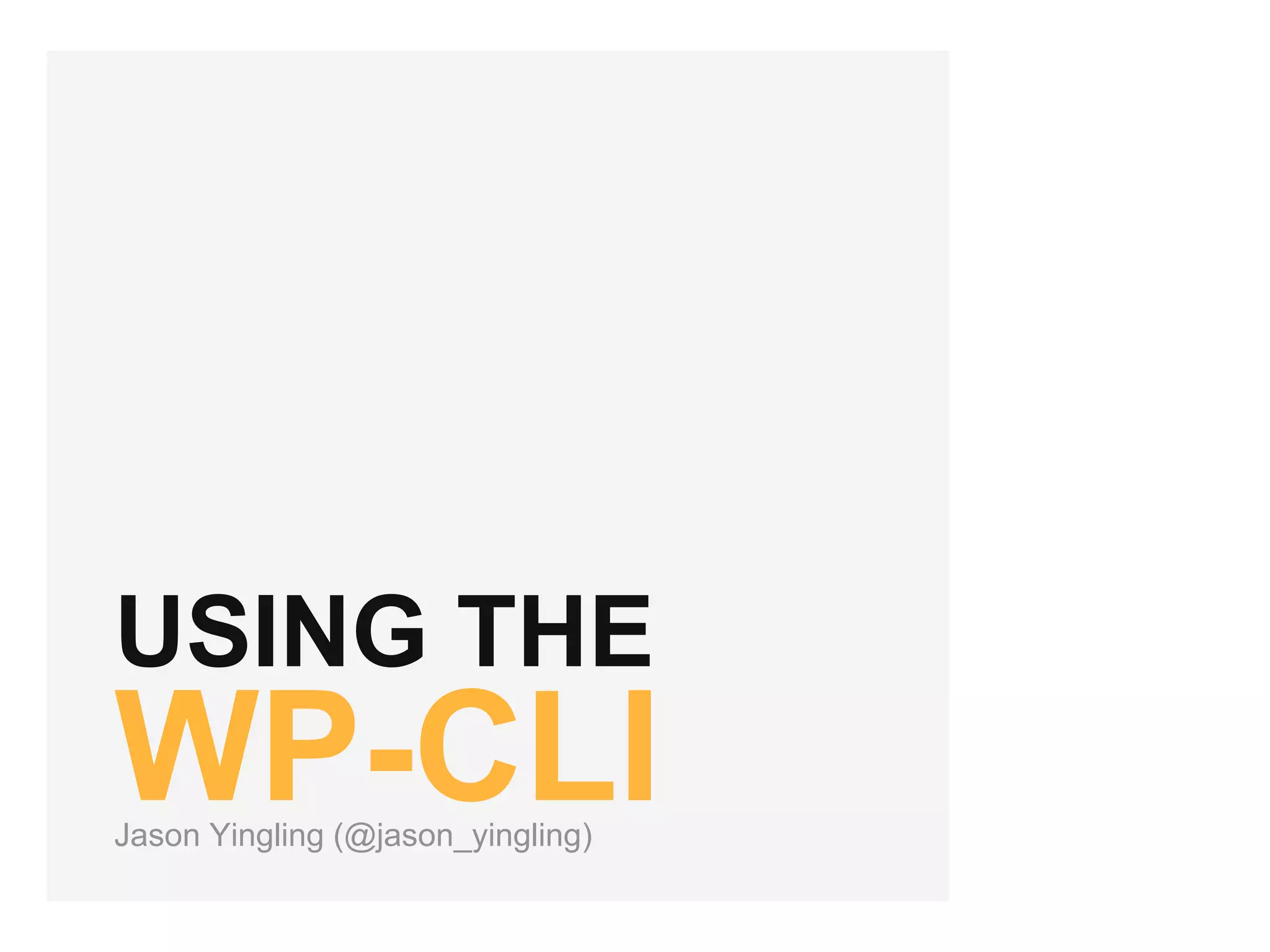 Installing WP-CLI locally | PPT
