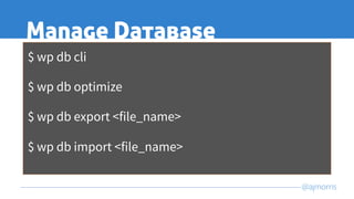 Getting Started with WP-CLI, a tool to automate your life | PPT