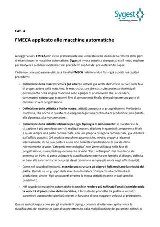 L'analisi FMECA applicata alla gestione dei ricambi | PDF