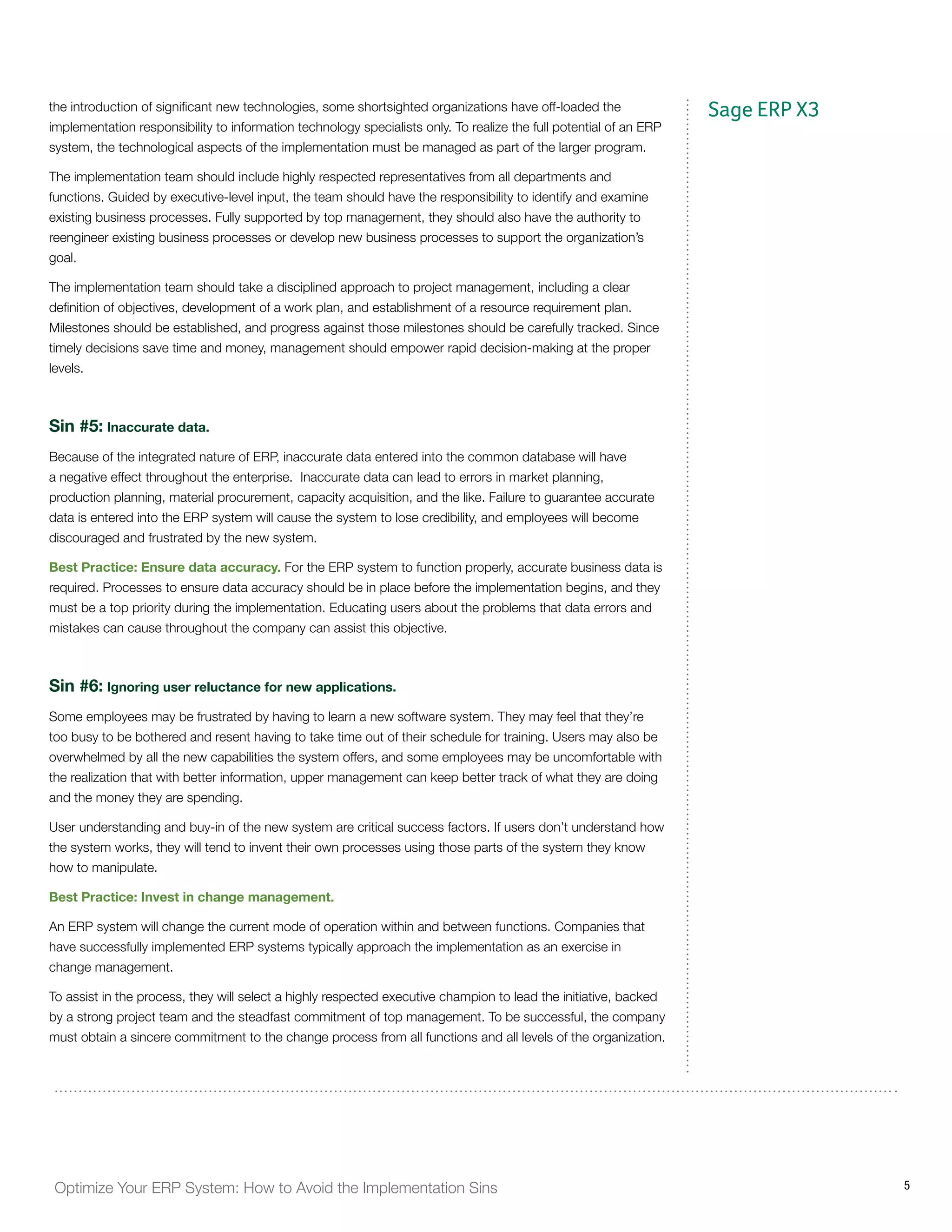 Optimize Your ERP System: How to Avoid the Implementation Sins | PDF | Cloud Computing | Internet