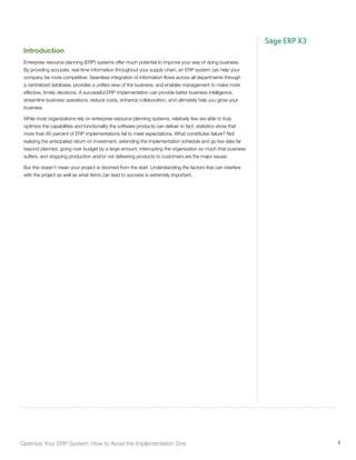 Optimize Your ERP System: How to Avoid the Implementation Sins | PDF | Cloud Computing | Internet