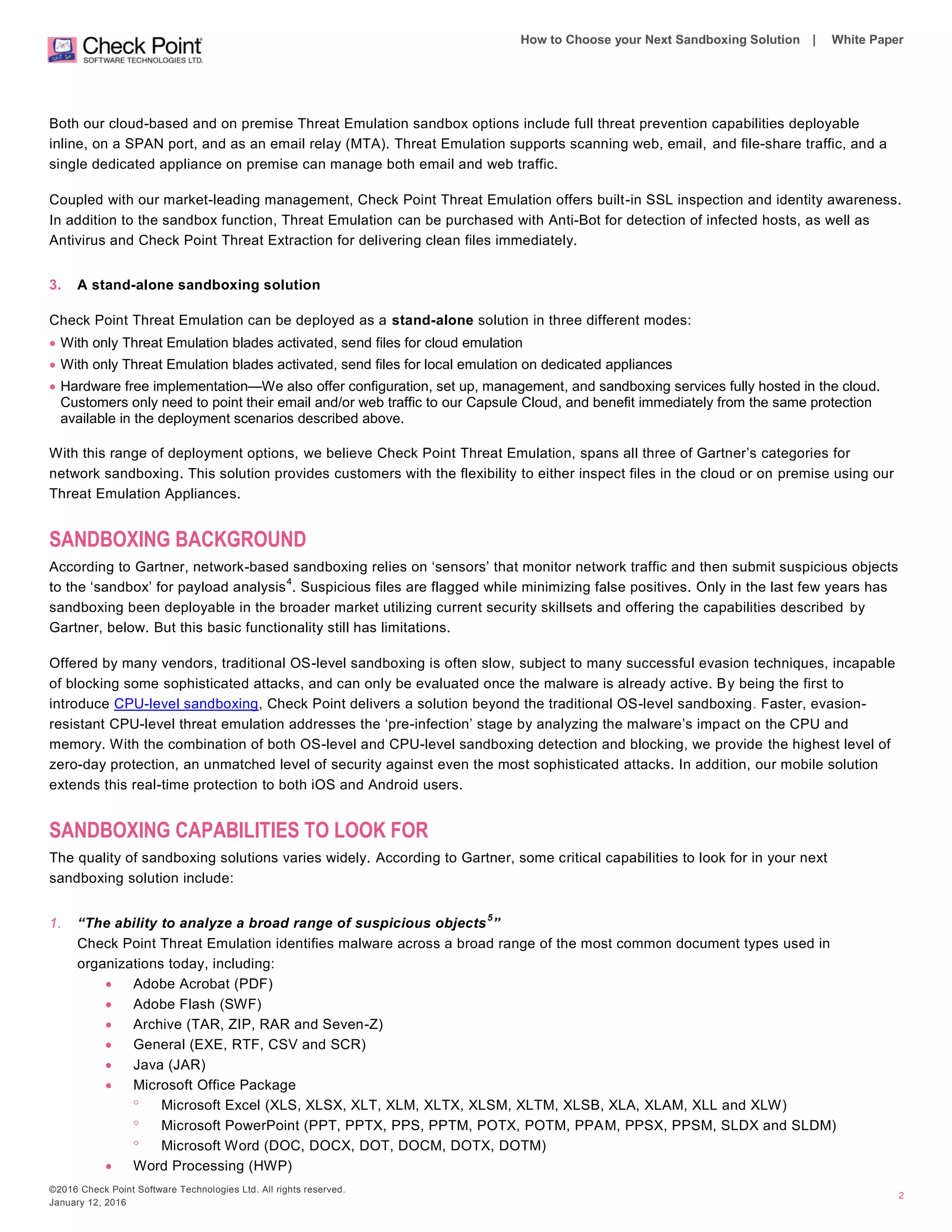 How to Choose a SandBox - Gartner | PDF