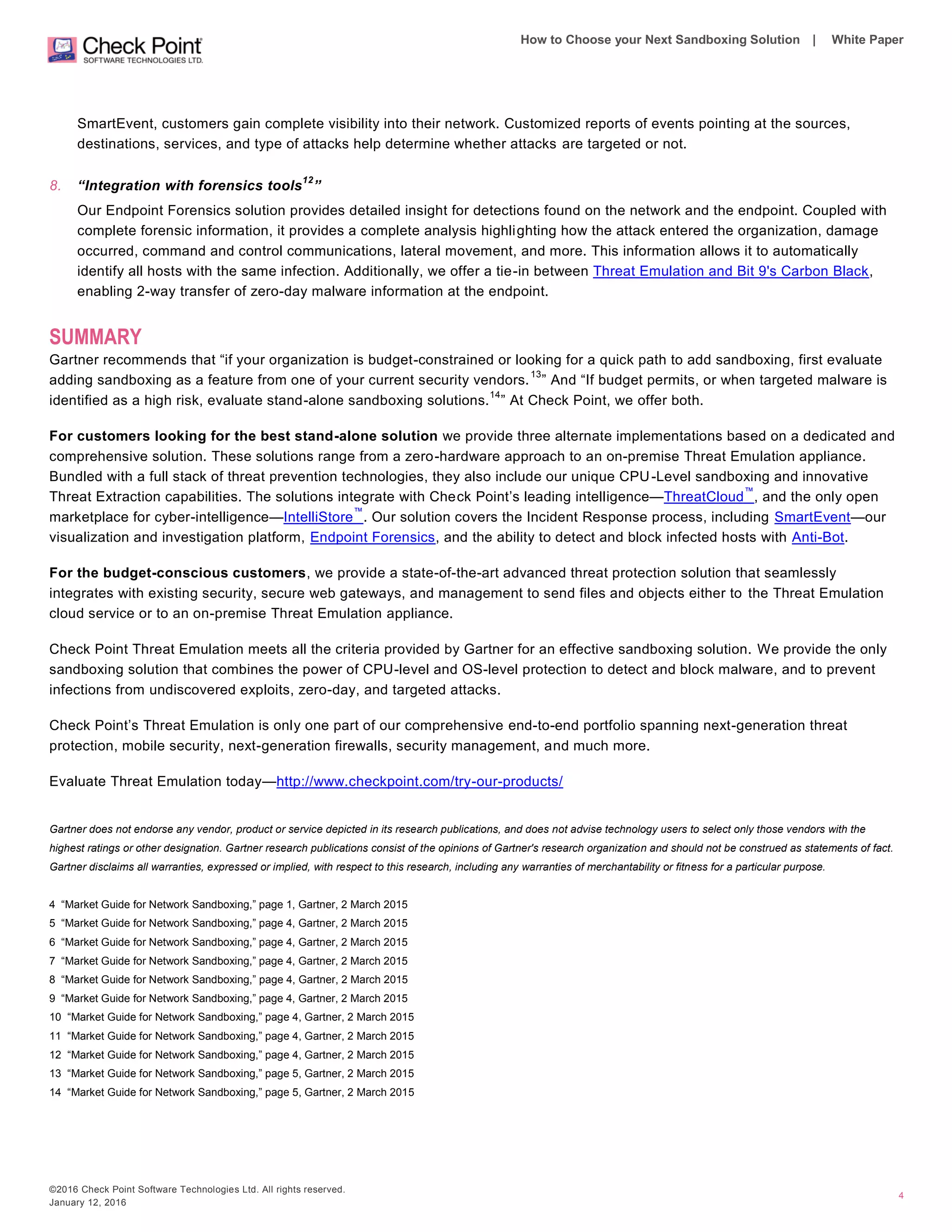 How to Choose a SandBox - Gartner | PDF