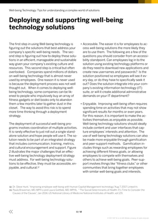 Using Health & Well-being Technology: How to figure out what makes sense for your organization | PDF