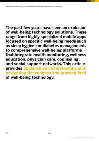 Using Health & Well-being Technology: How to figure out what makes sense for your organization | PDF
