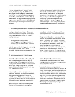 Legal Hold and Data Preservation Best Practices | PDF