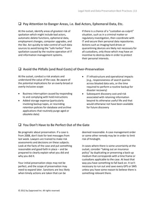 Legal Hold and Data Preservation Best Practices | PDF | Business ...