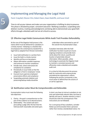 Legal Hold and Data Preservation Best Practices | PDF