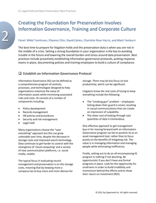 Legal Hold and Data Preservation Best Practices | PDF