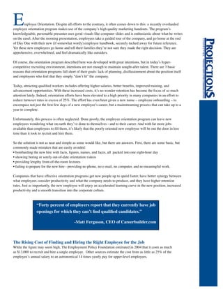 Projections- Employee Orientation | PDF