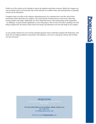 Projections- Employee Orientation | PDF