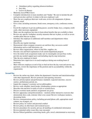 Projections' Orientation Checklist | PDF