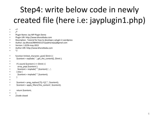 How to develope plugin in wordpress: 6 simple steps. | PPT