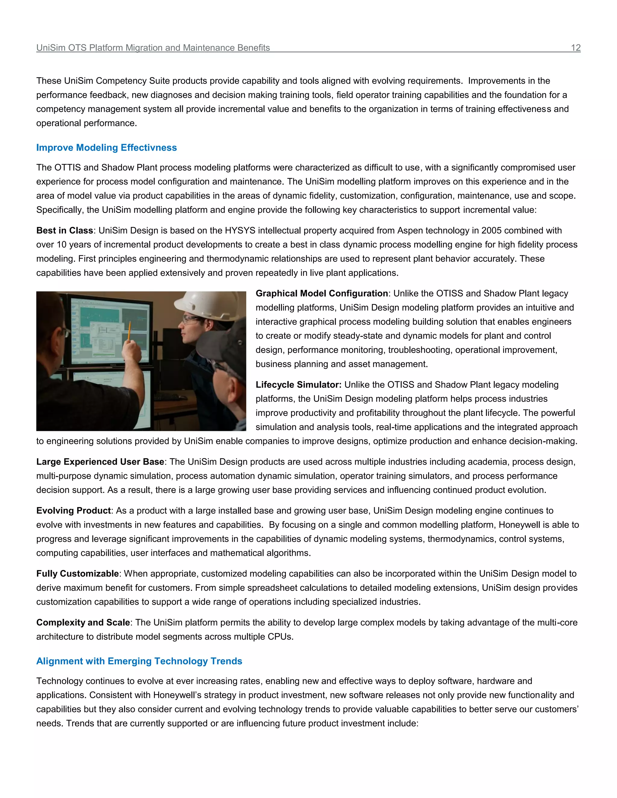 UniSim OTS Platform Migration and Maintenance Benefits | PDF