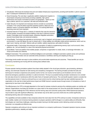 UniSim OTS Platform Migration and Maintenance Benefits | PDF