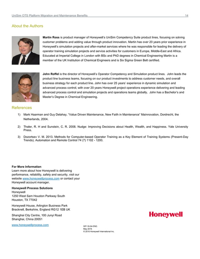 UniSim OTS Platform Migration and Maintenance Benefits | PDF | Business ...