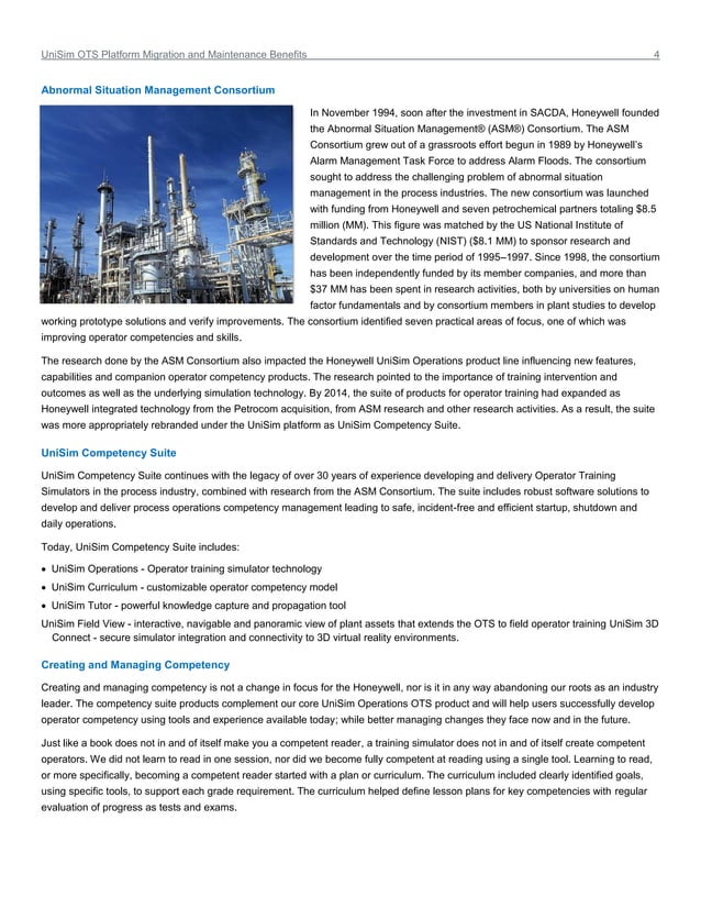 UniSim OTS Platform Migration and Maintenance Benefits | PDF | Business ...