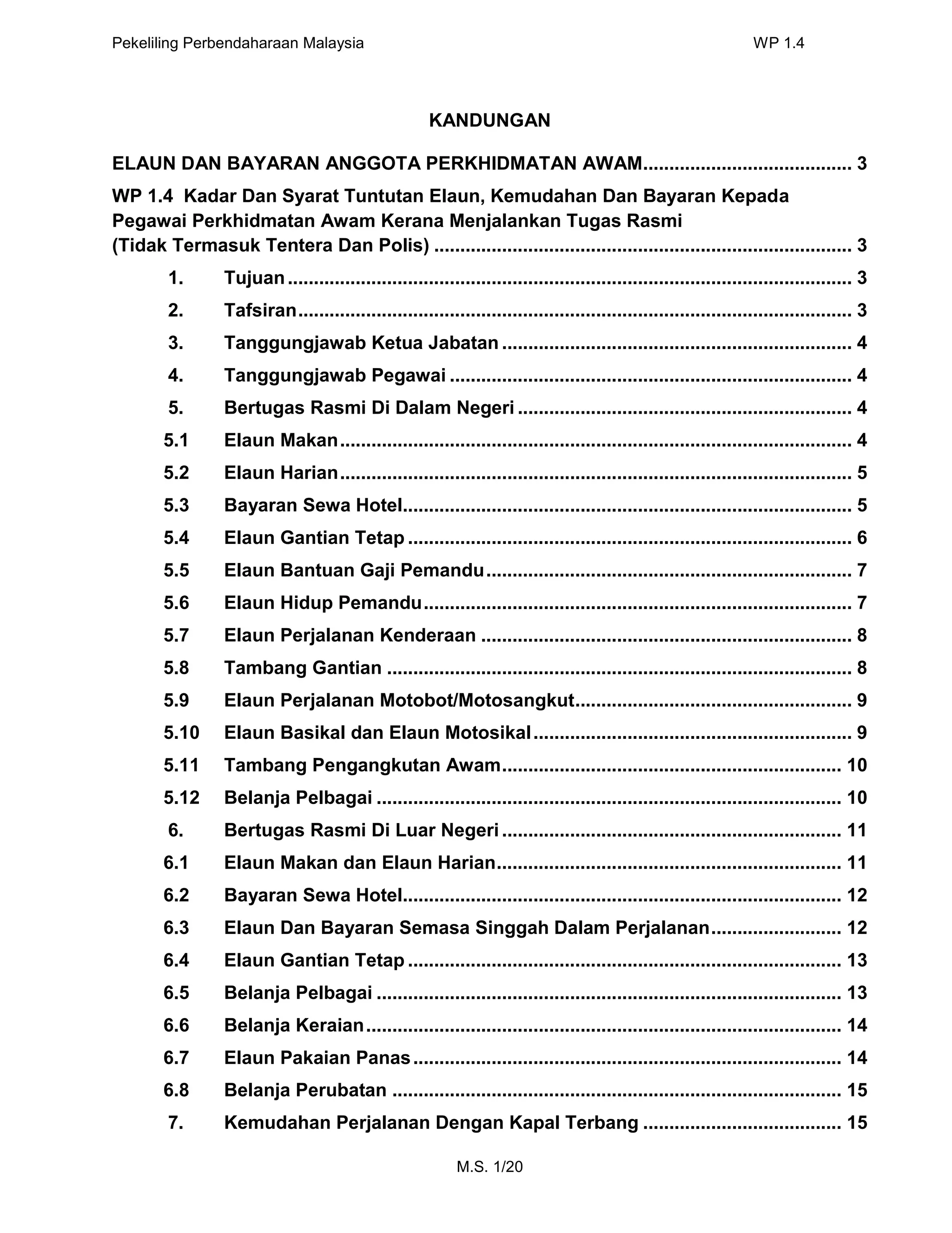 WP 1.4: Elaun bayaran anggota perkhidmatan awam | PDF