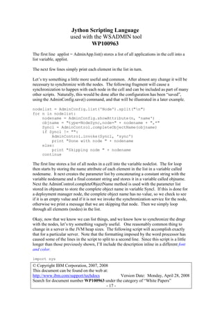 Wp100963 jython scripting with wsadmin tutorial | PDF