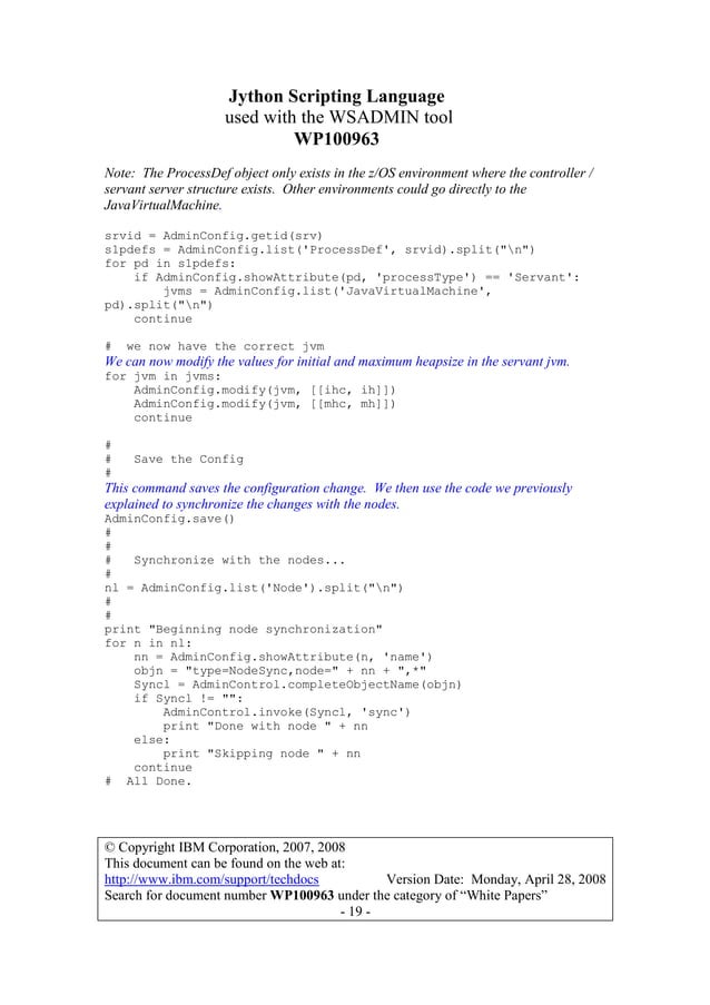 Wp100963 Jython Scripting With Wsadmin Tutorial 