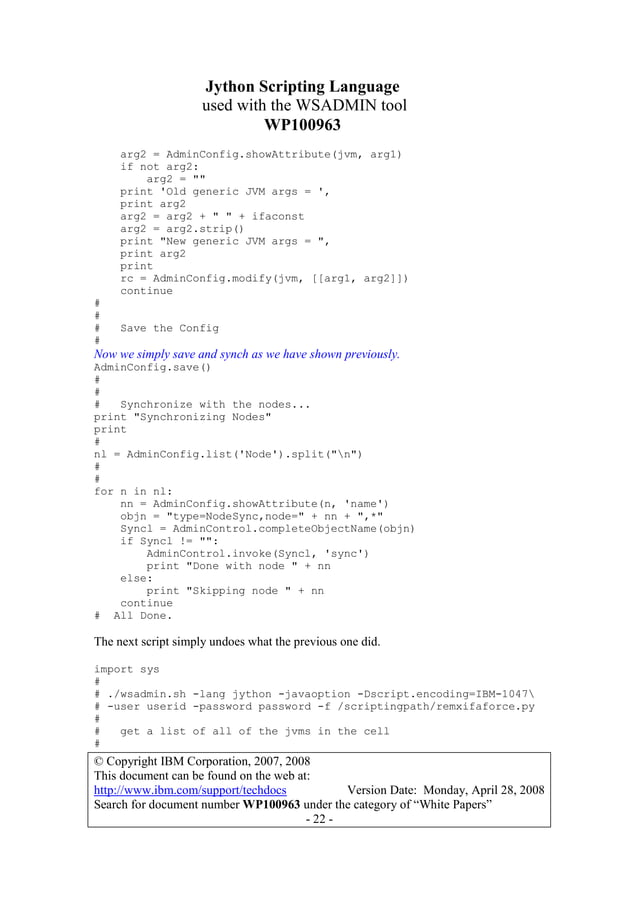 Wp100963 Jython Scripting With Wsadmin Tutorial 8325